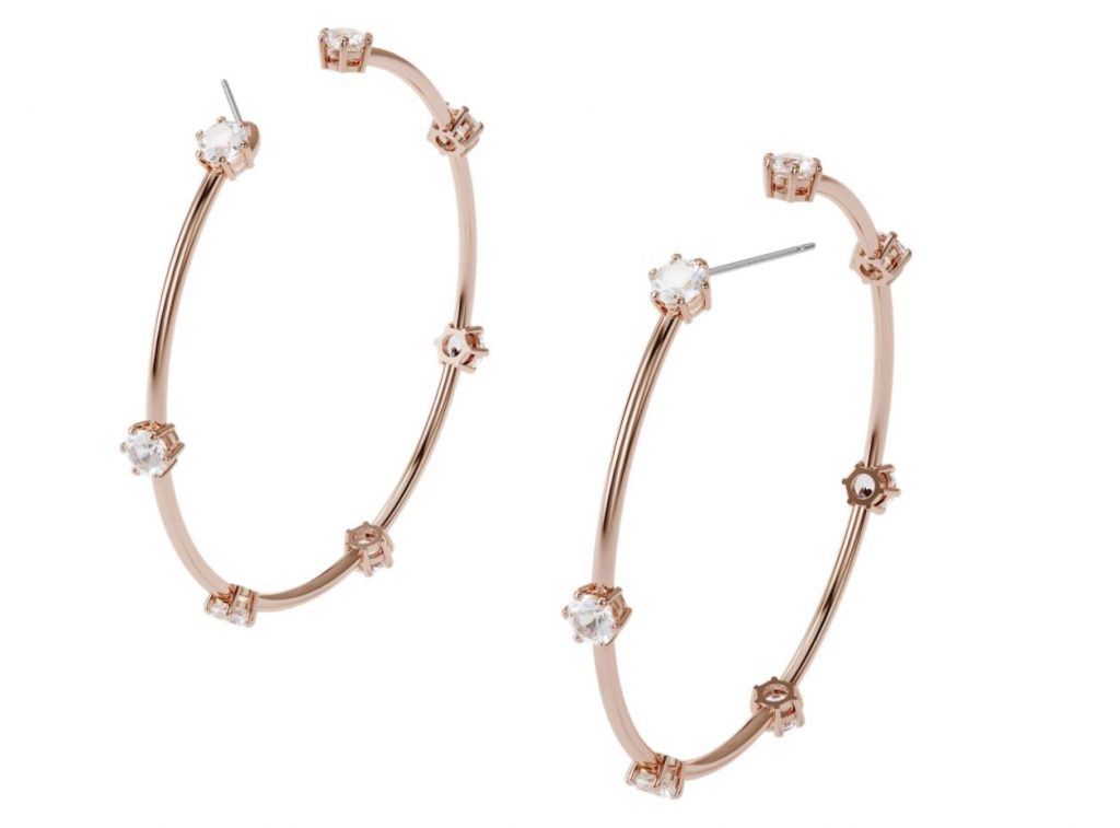 NEW Constella Hoop Earrings White, Rose-gold tone plated - Thompson’s ...