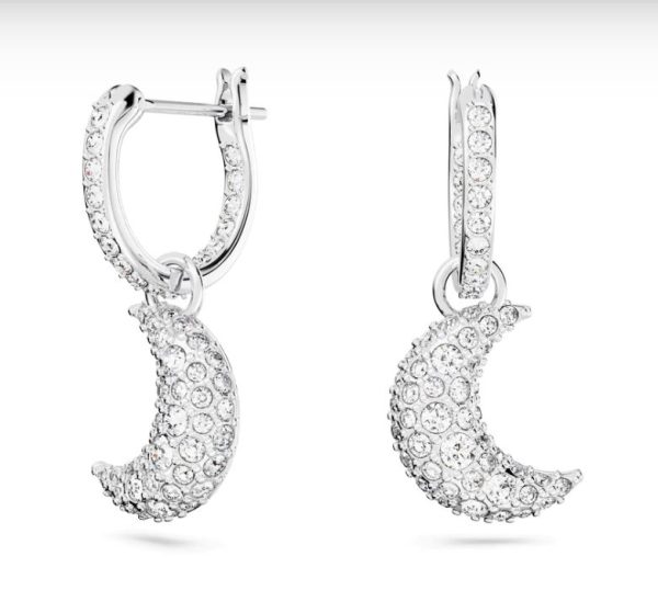***NEW*** Luna drop earrings, Moon, White, Rhodium plated - Thompson’s ...